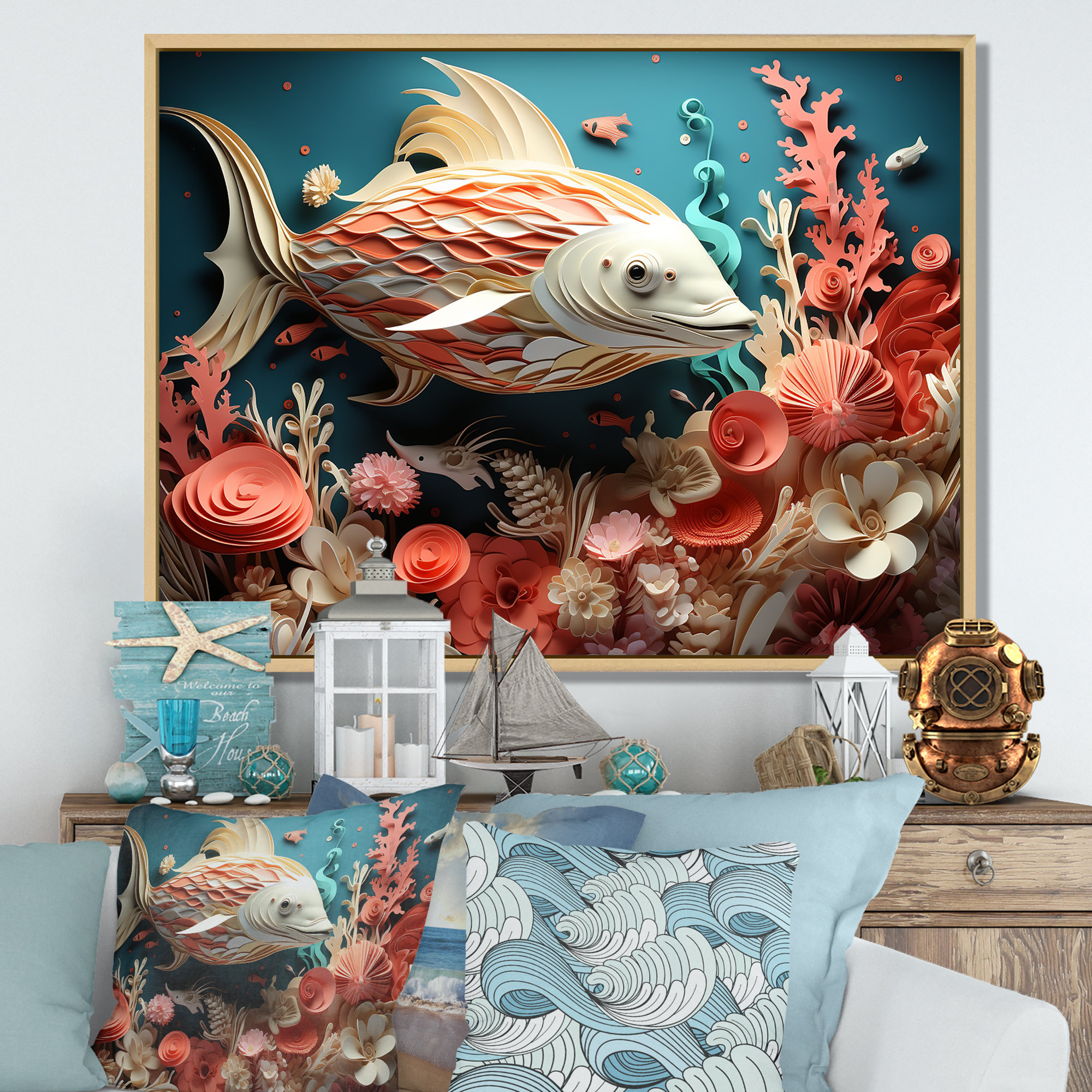 Highland Dunes Underwater Fish In Coral World Collage - Beach & Ocean ...