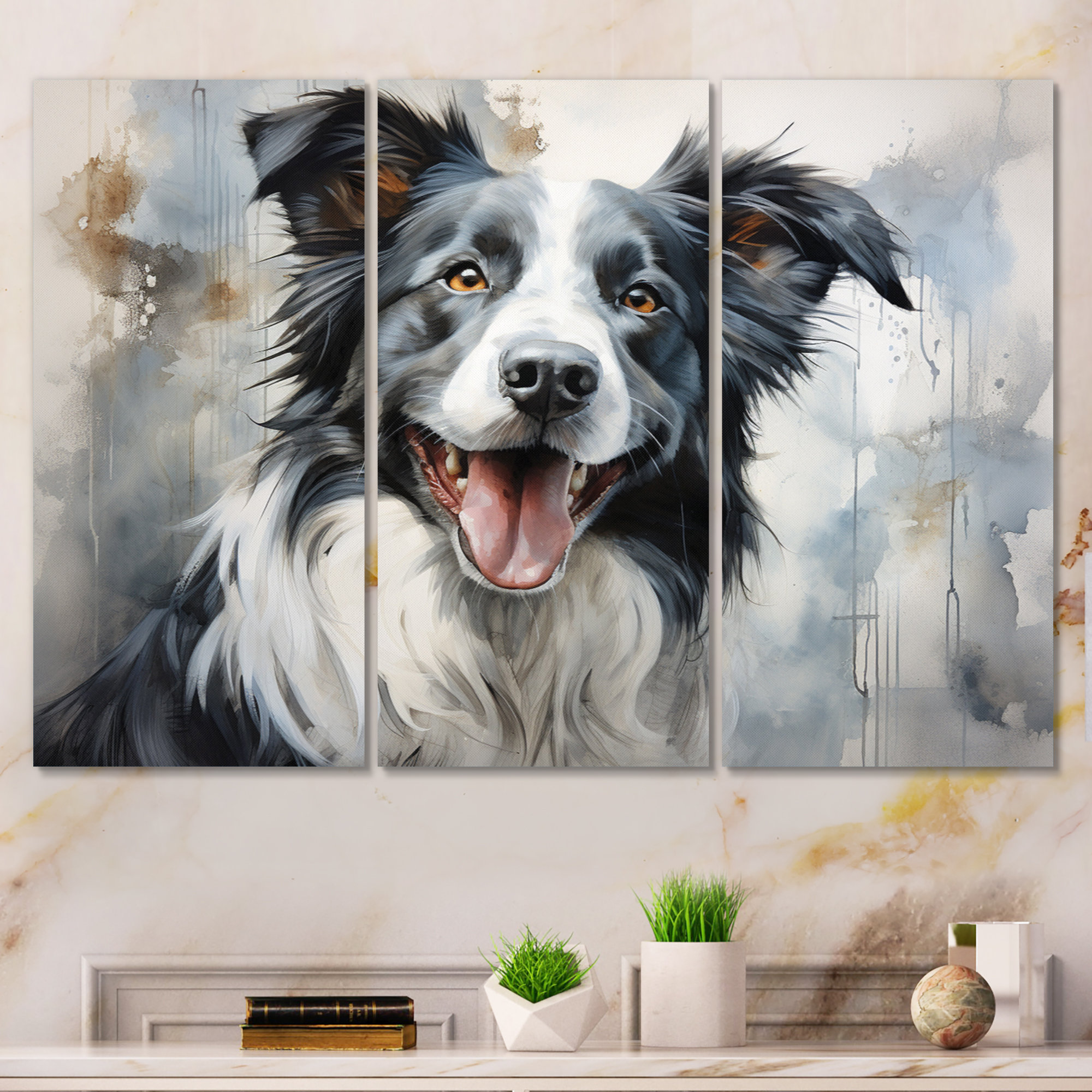 Winston Porter Dog Faithful Companion II - 3 Piece Wrapped Canvas Print ...