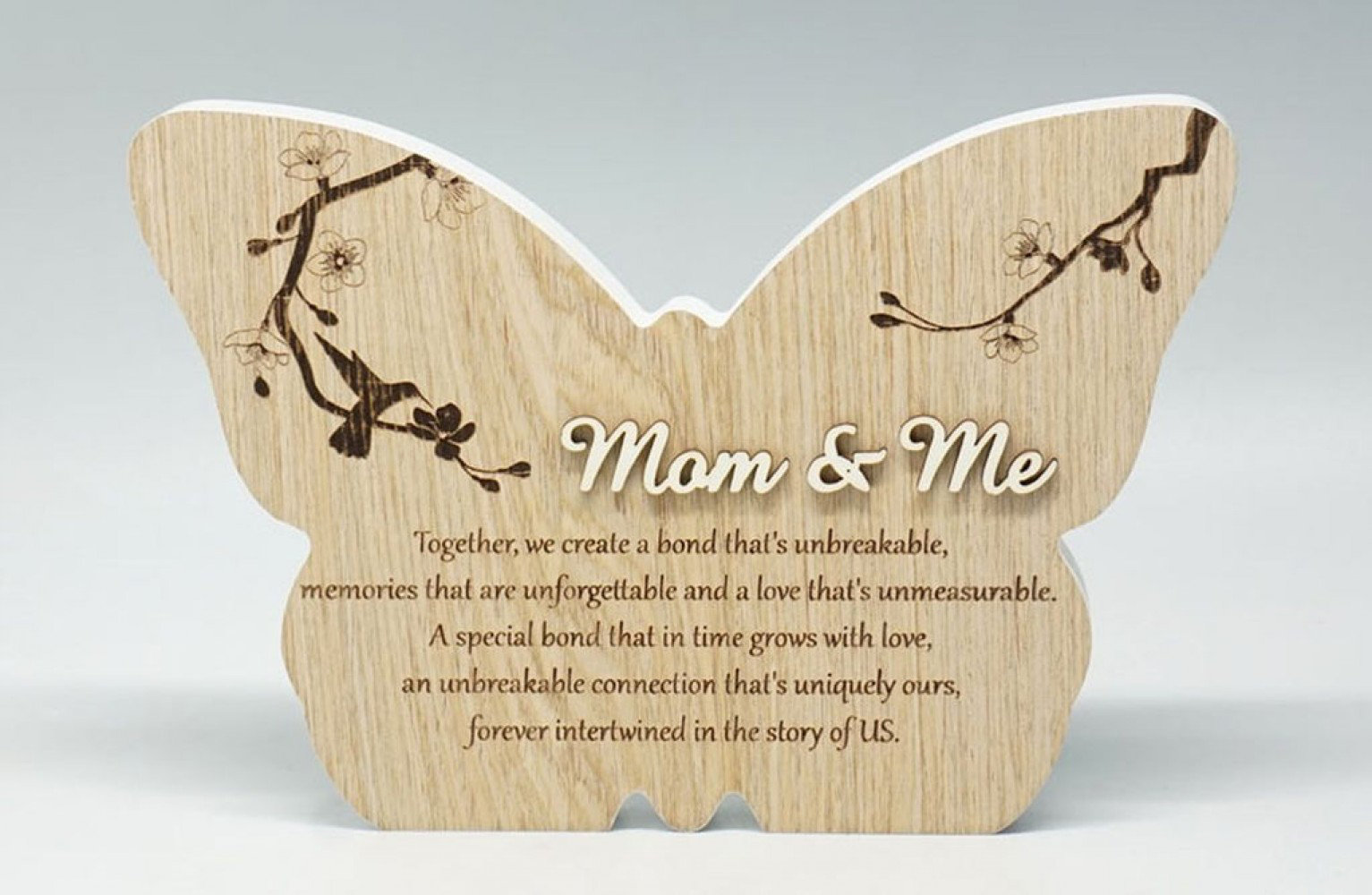 Trinx Mom & Me- Butterfly Shape With Saying Block Sign | Wayfair