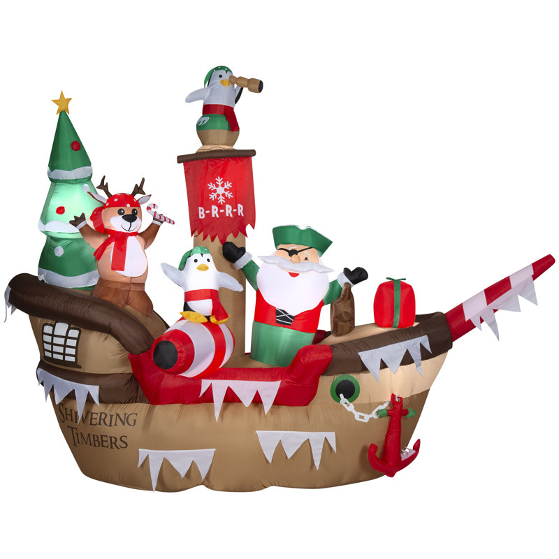 Gemmy Industries Giant Christmas Inflatable Pirate Ship | Wayfair