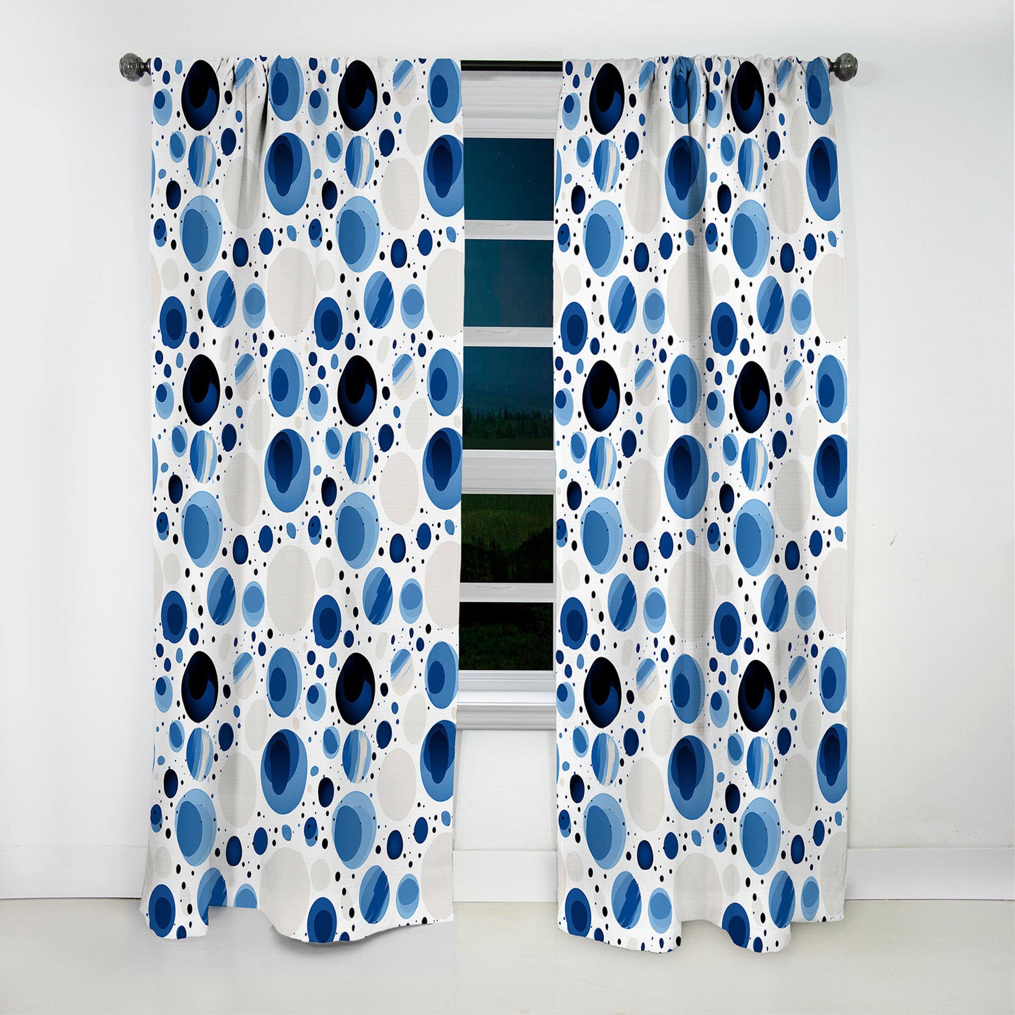 Design Art Minimalist Cobalt Blue Circles Geometry II - Modern Velvet ...