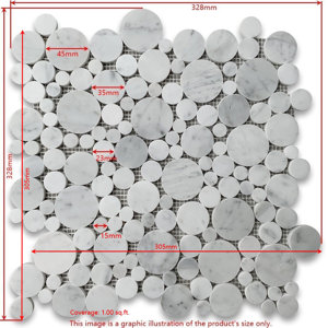 Marble Online Bardiglio 12" x 12" Marble Pebbles Mosaic Wall & Floor ...