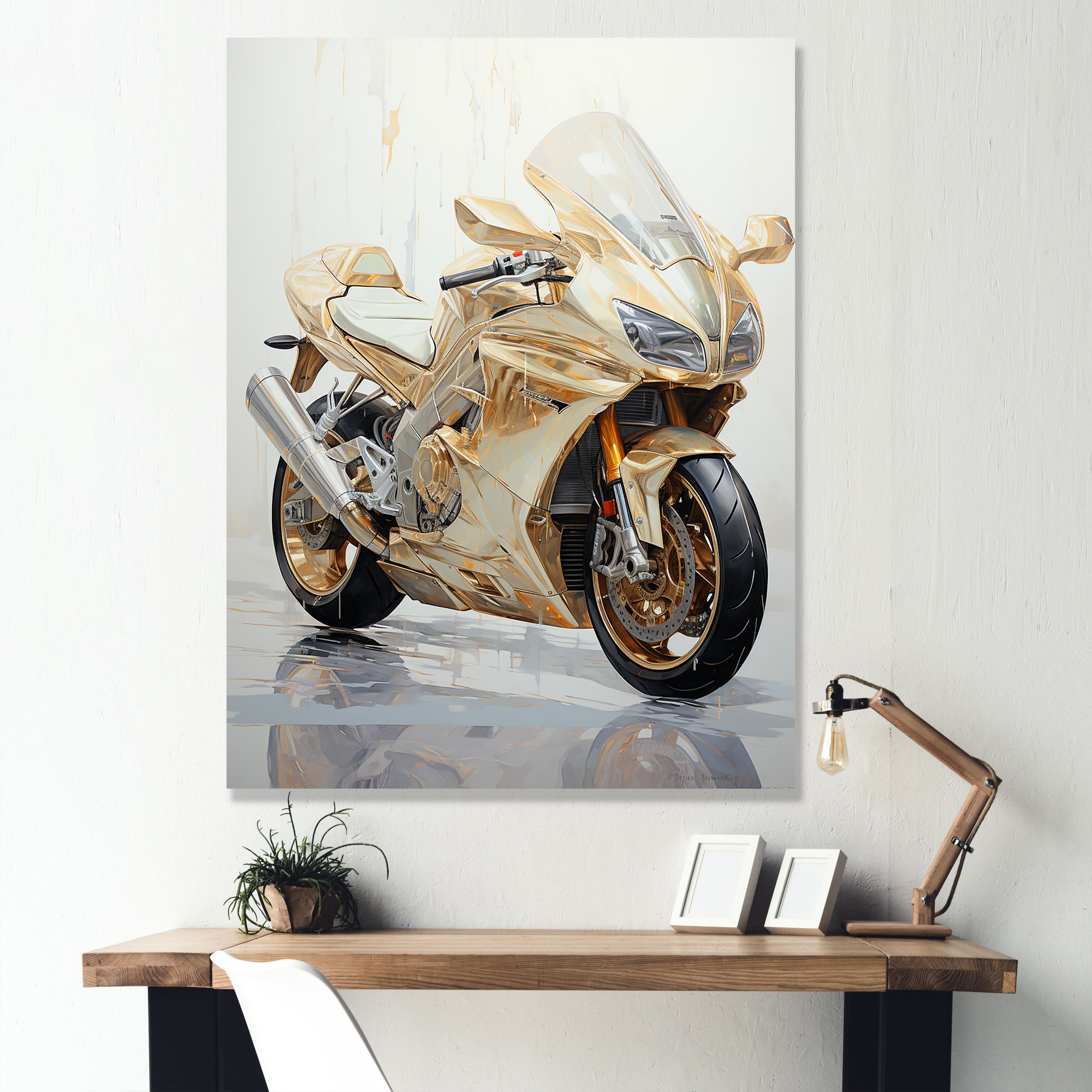 Design Art Minimalism Motorcycle II | Wayfair