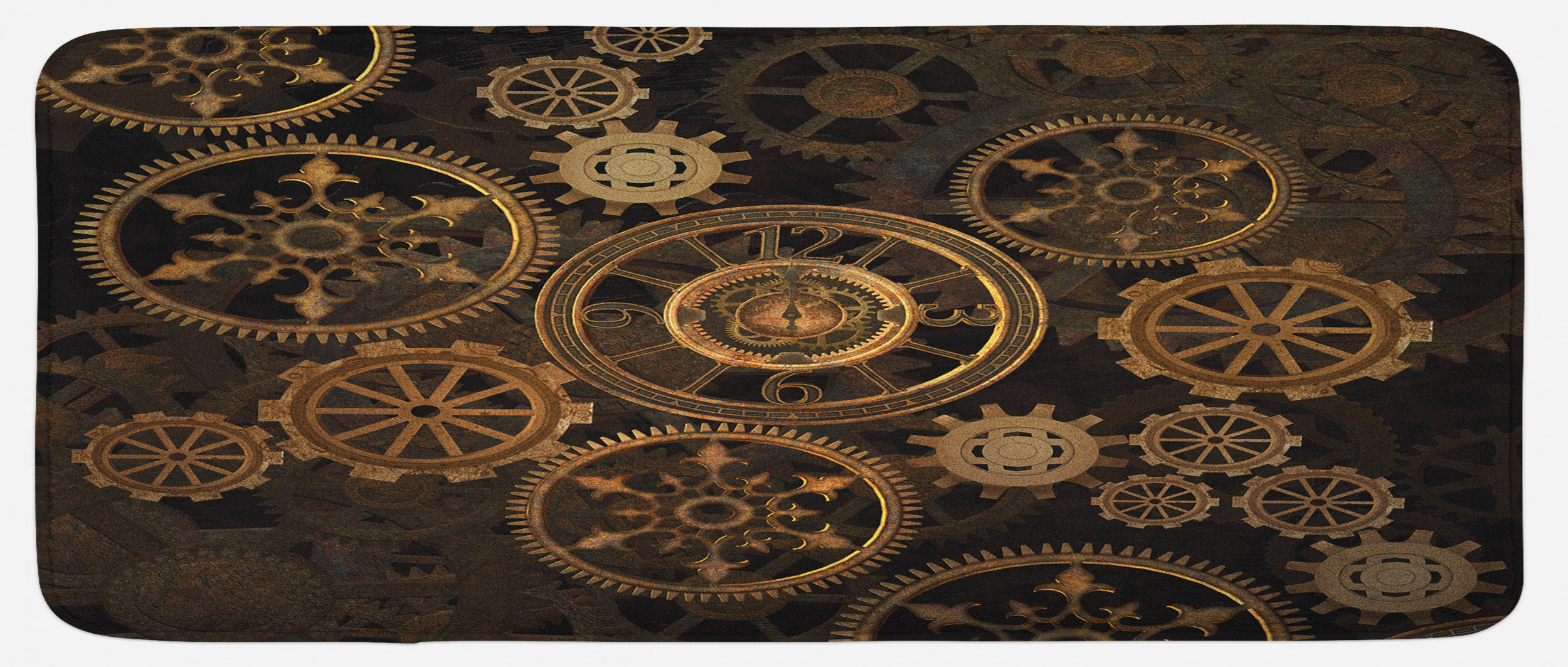 East Urban Home Steampunk Kitchen Mat | Wayfair