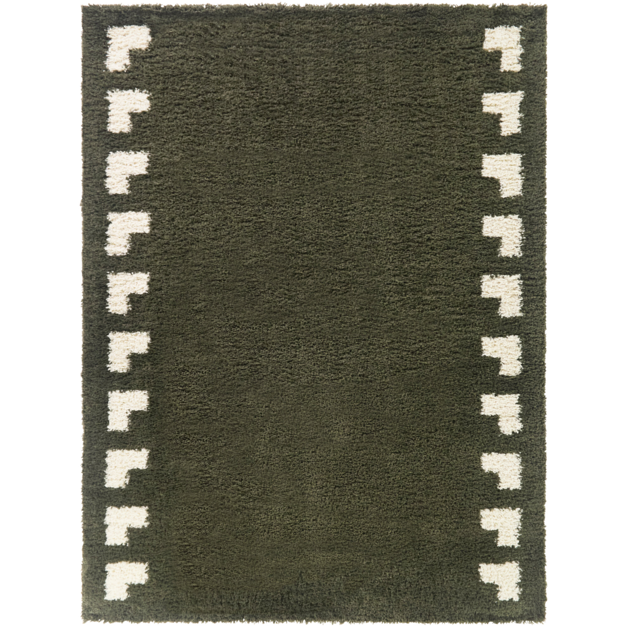 Ebern Designs Barbour Green Geometric Border Area Rug | Wayfair