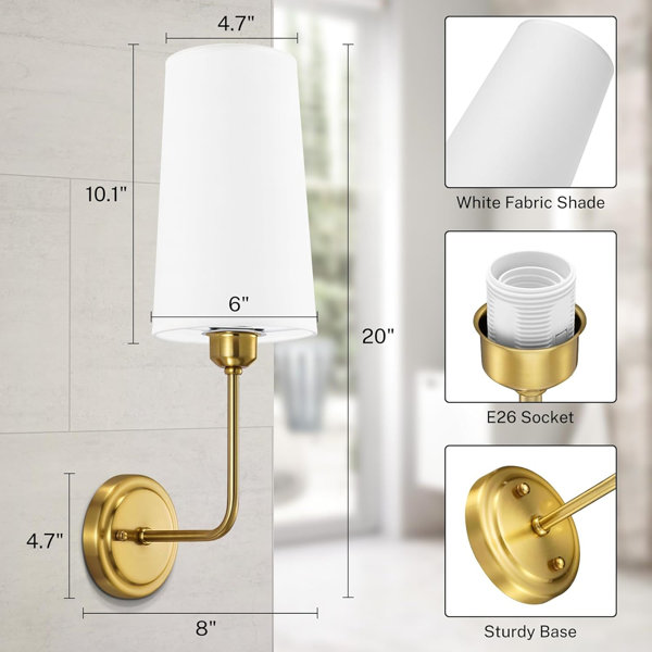Ivy Bronx Manuella Solid Brass Wall Sconces - Wayfair Canada