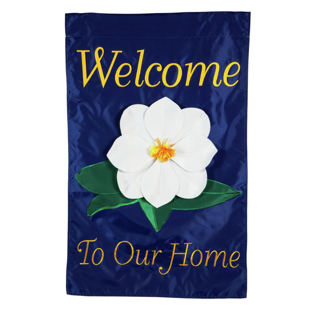 Evergreen Enterprises, Inc Magnolia Welcome 2-Sided Nylon 44 x 28 in ...