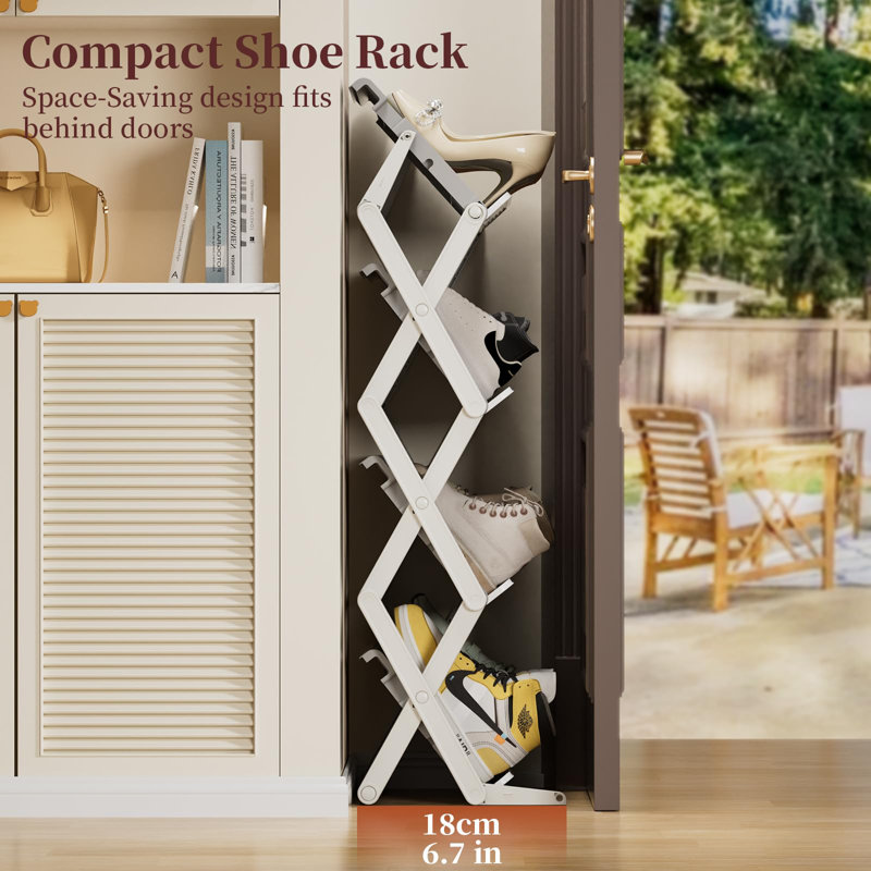 Rebrilliant Shoe Rack Storage Organizer, Adjustable Angled Shoe Shelf ...