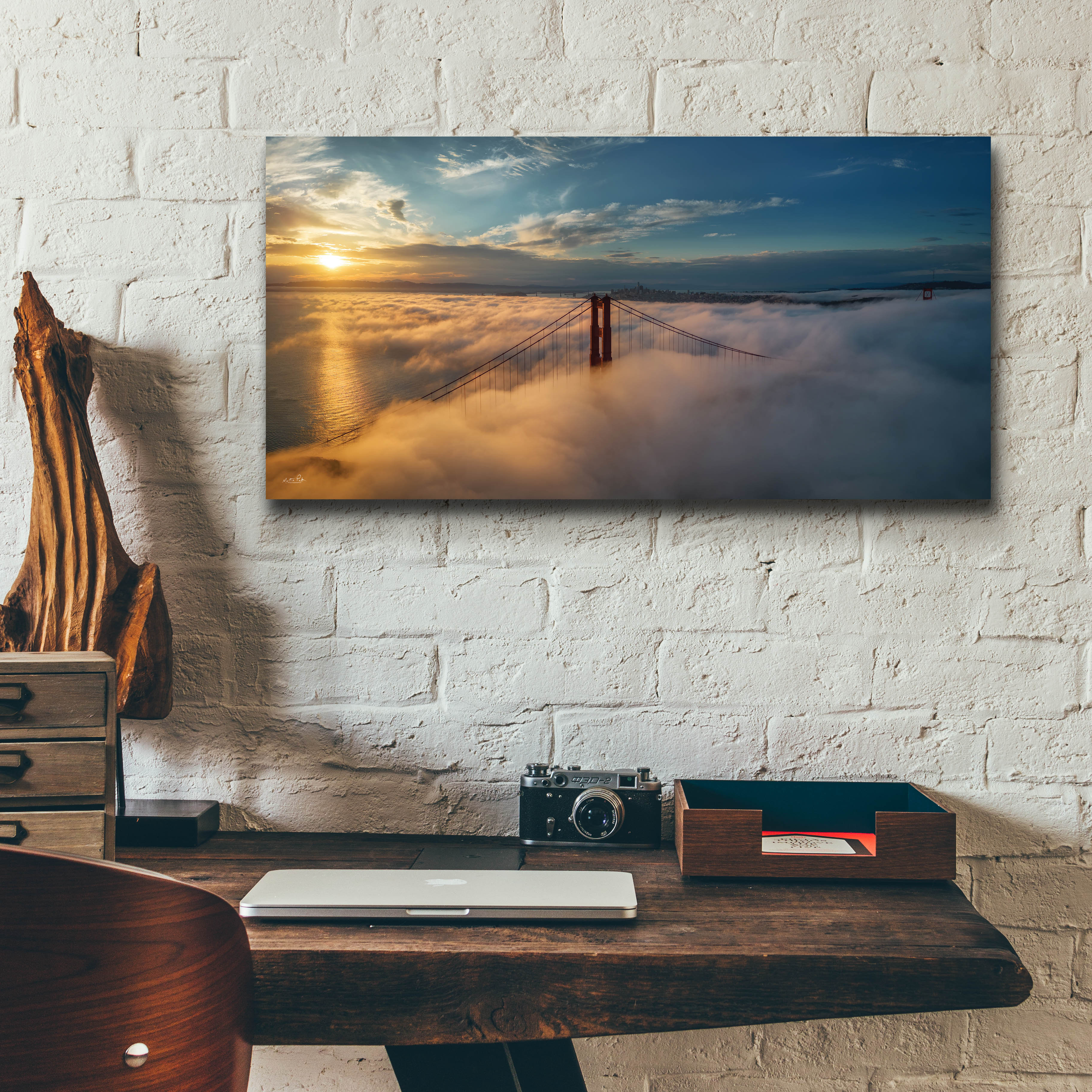 Latitude Run® 'Golden Gate Bridge At Sunrise' by Martin Podt Acrylic ...