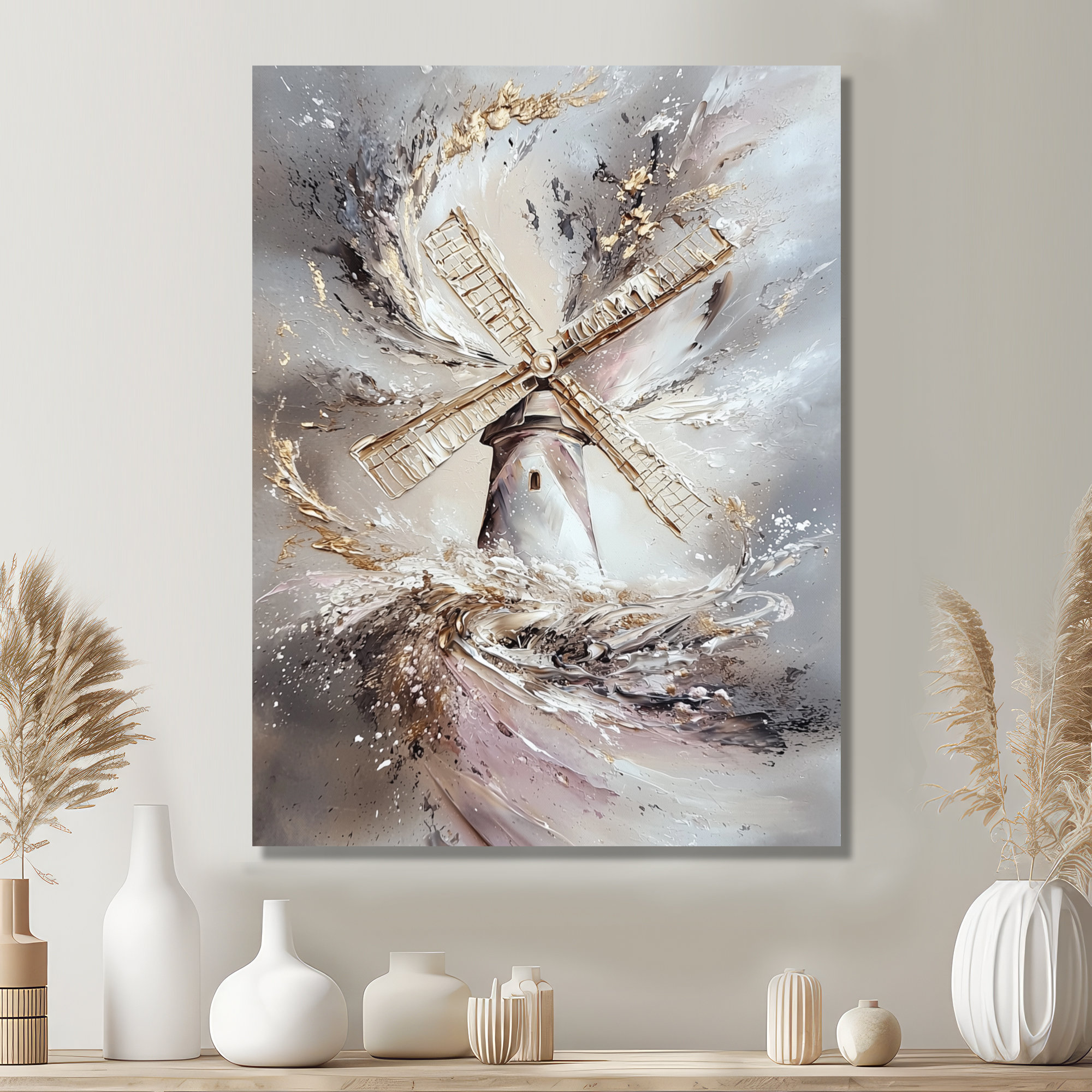 Red Barrel Studio® Windmill In The Storm - Windmills Wall Décor | Wayfair