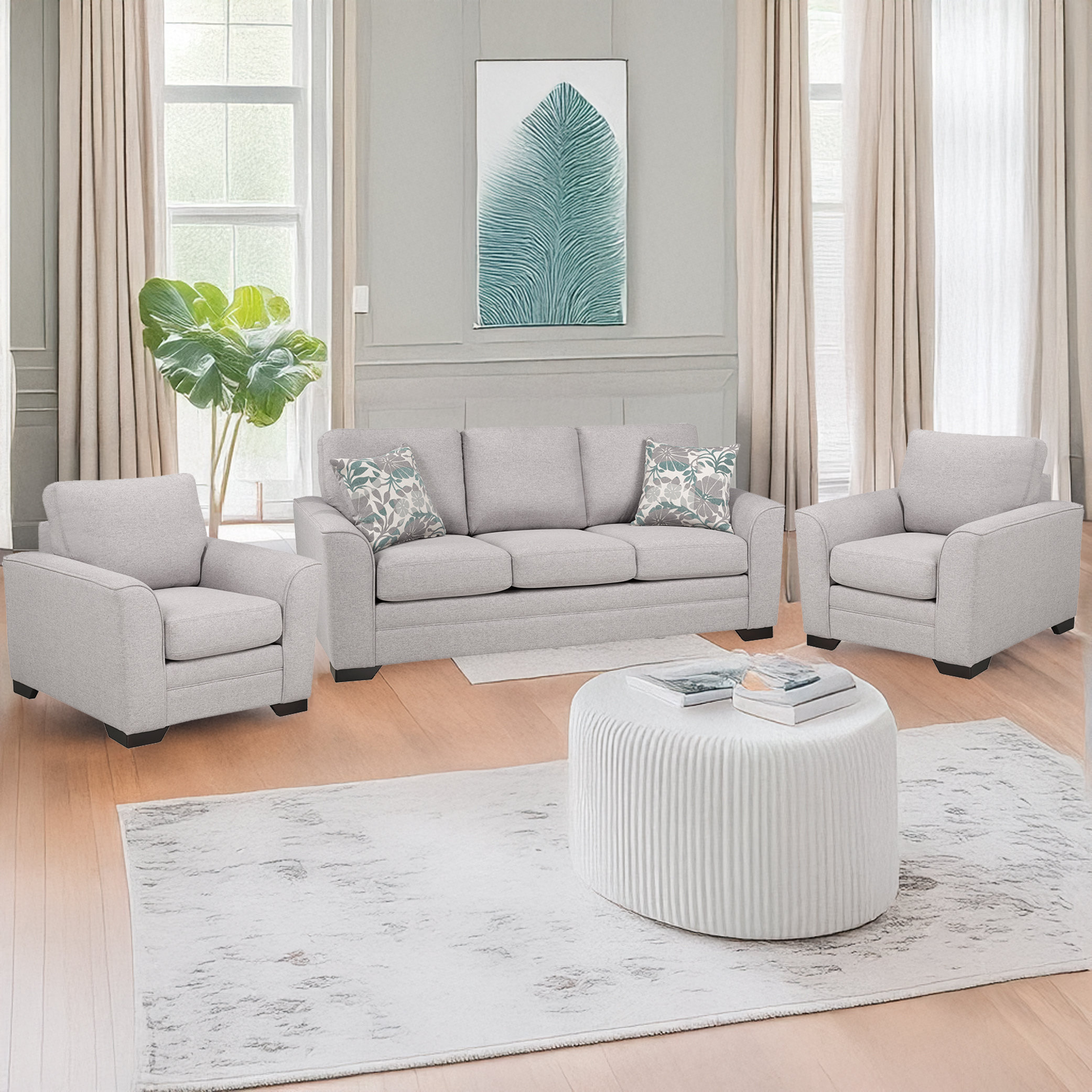 Red Barrel Studio® Beauchamp Fabric Sofa & Two Chair Set | Wayfair