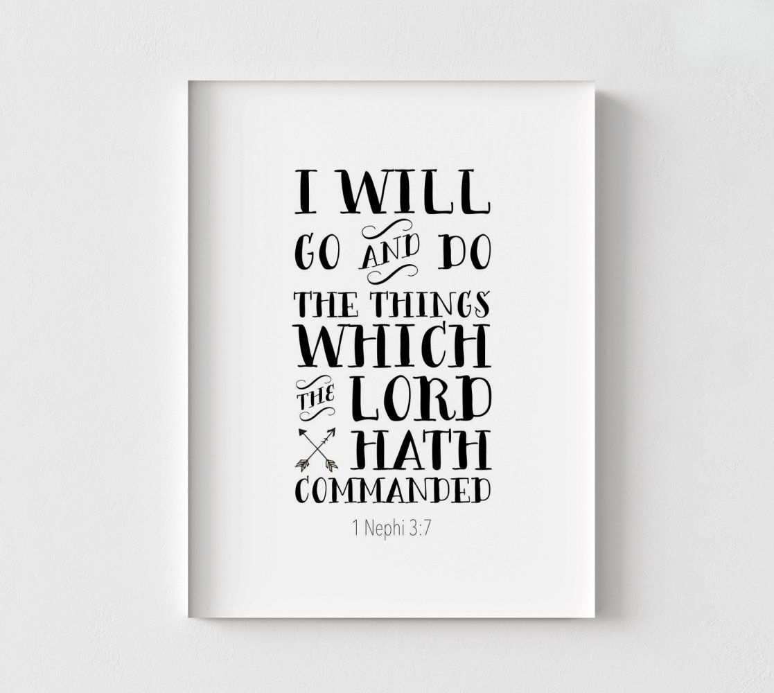 WeFrameArt Nephi 3-7 By Tara Moss, Framed 1 Nephi 3:7 Poster, Extra Large Biblical Gift Idea ...