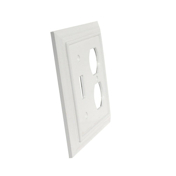 CKP Classic 3-Gang Toggle Light Switch / Duplex Outlet Combination Wall ...
