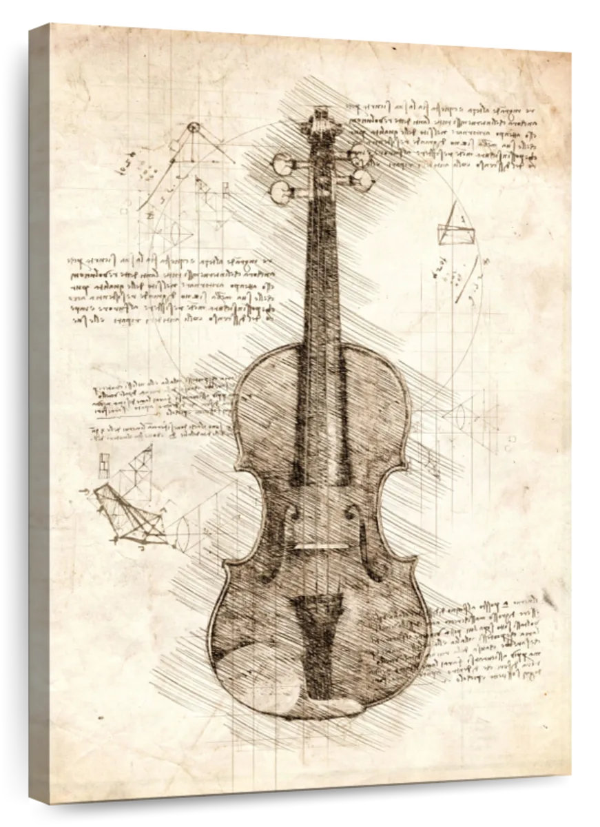 Ebern Designs Abarca Old Violin Blueprint | Wayfair