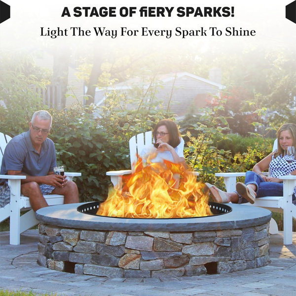 Freeport Park® Kingswood Smokeless Fire Ring Liner - 48" X 12" - Heat ...