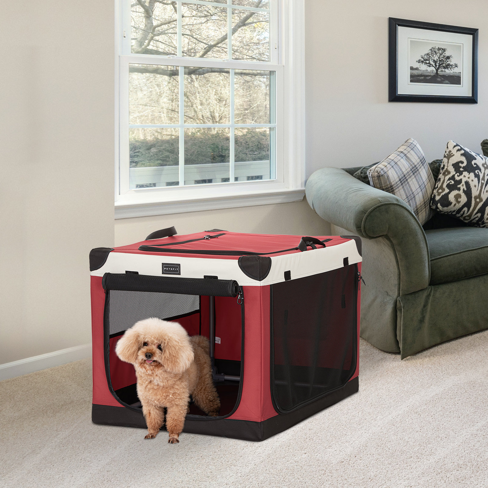 Tucker Murphy Pet™ 39.5 Inch Dog Kennel Indoor,Red - Wayfair Canada