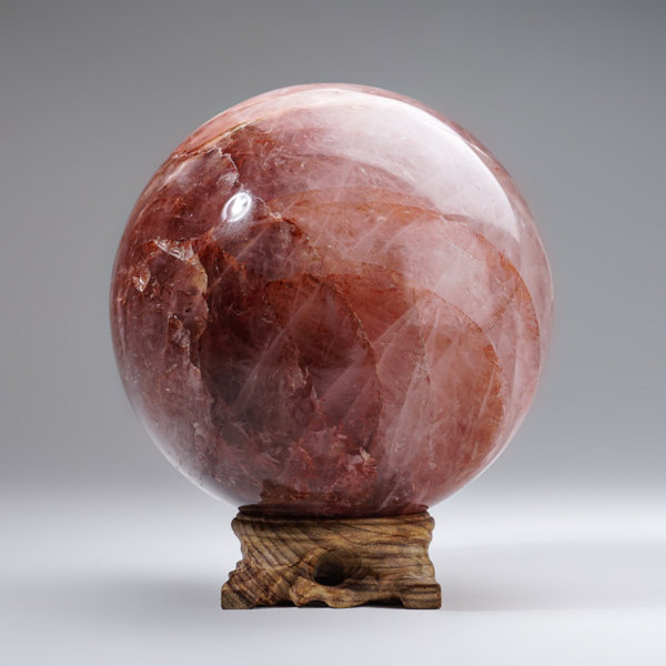 Astro Gallery of Gems Polished Strawberry Quartz Sphere from Madagascar ...