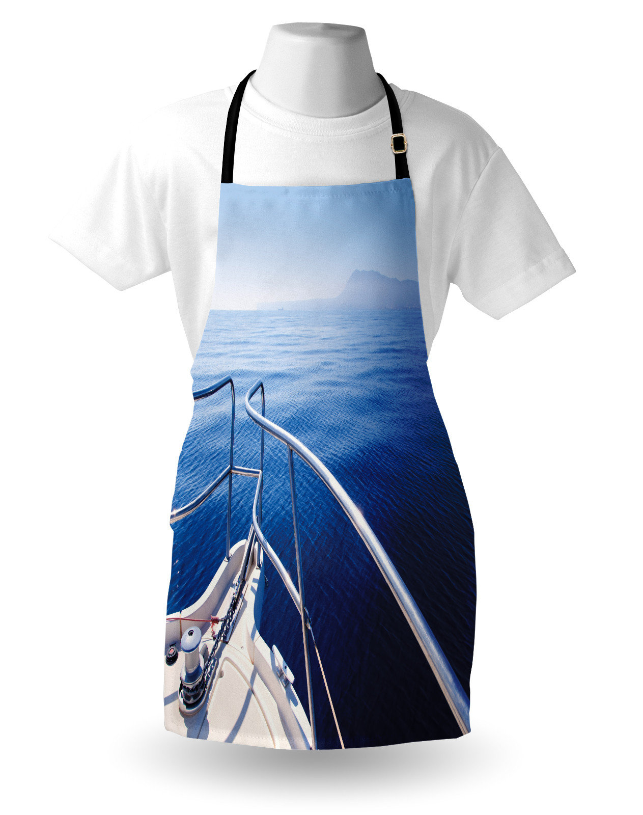 East Urban Home Navy Apron Unisex, Boat Yacht Ocean Scenery, Adult Size ...