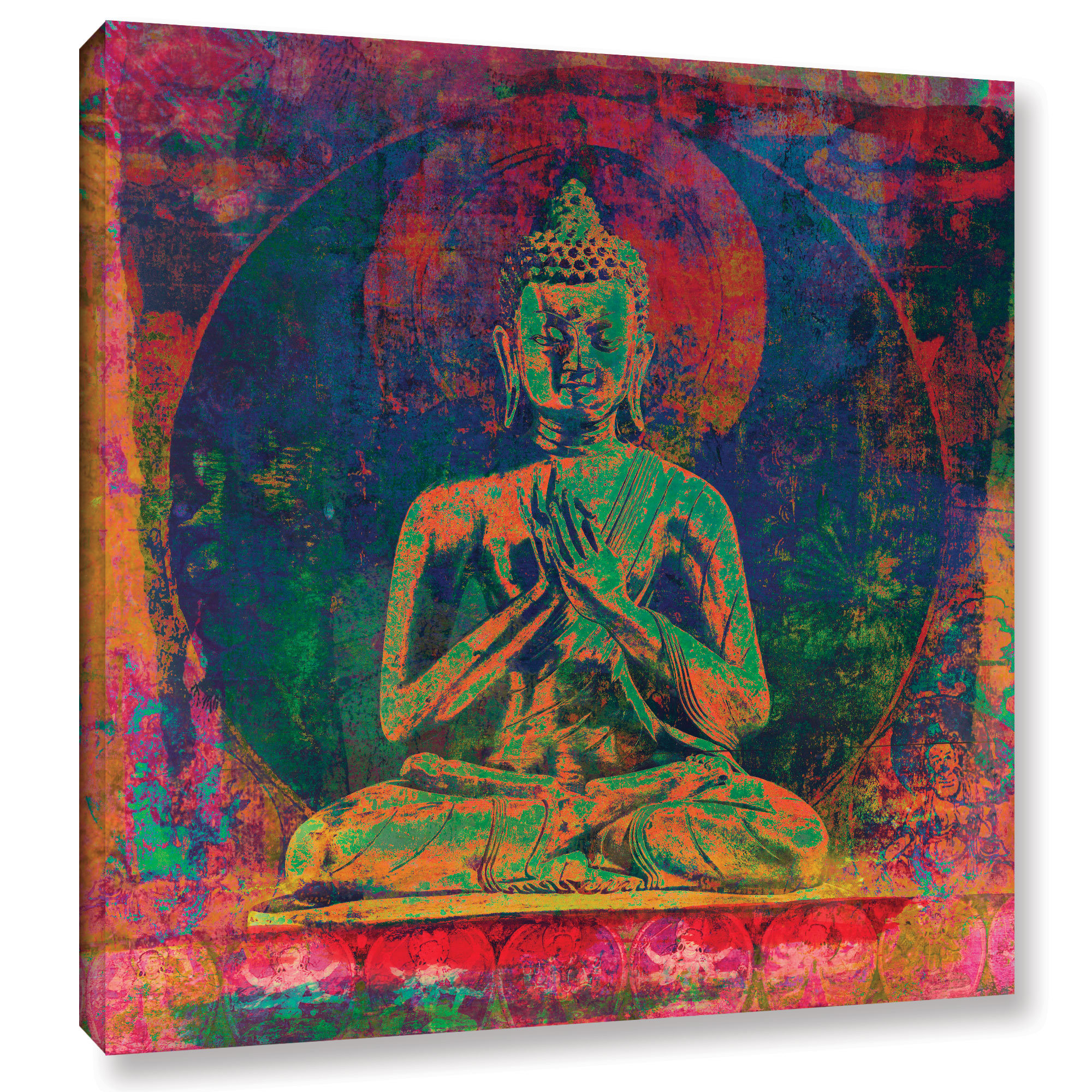 World Menagerie Buddha Remix X Gallery Wrapped Floater-Framed Canvas ...