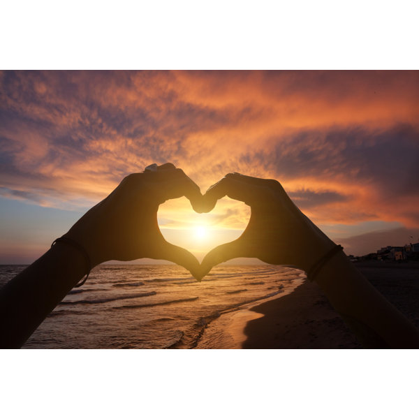 Beachcrest Home Heart Made With Hands At Sunset by Marco_Piunti - No ...