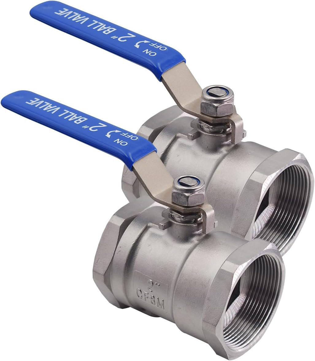 EZsport 1-Piece,2 inch, Ball Valve Full Port, 316 Stainless Steel, 2 ...