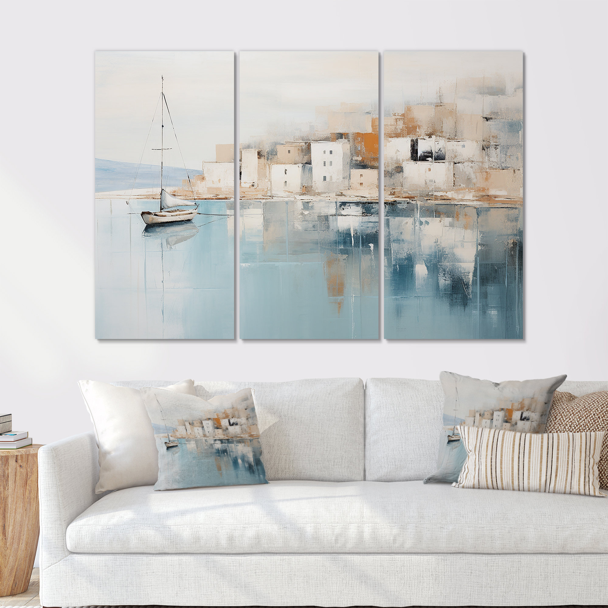 Design Art Minimalism Port Outlook III - Port Landscape Coastal Wall ...