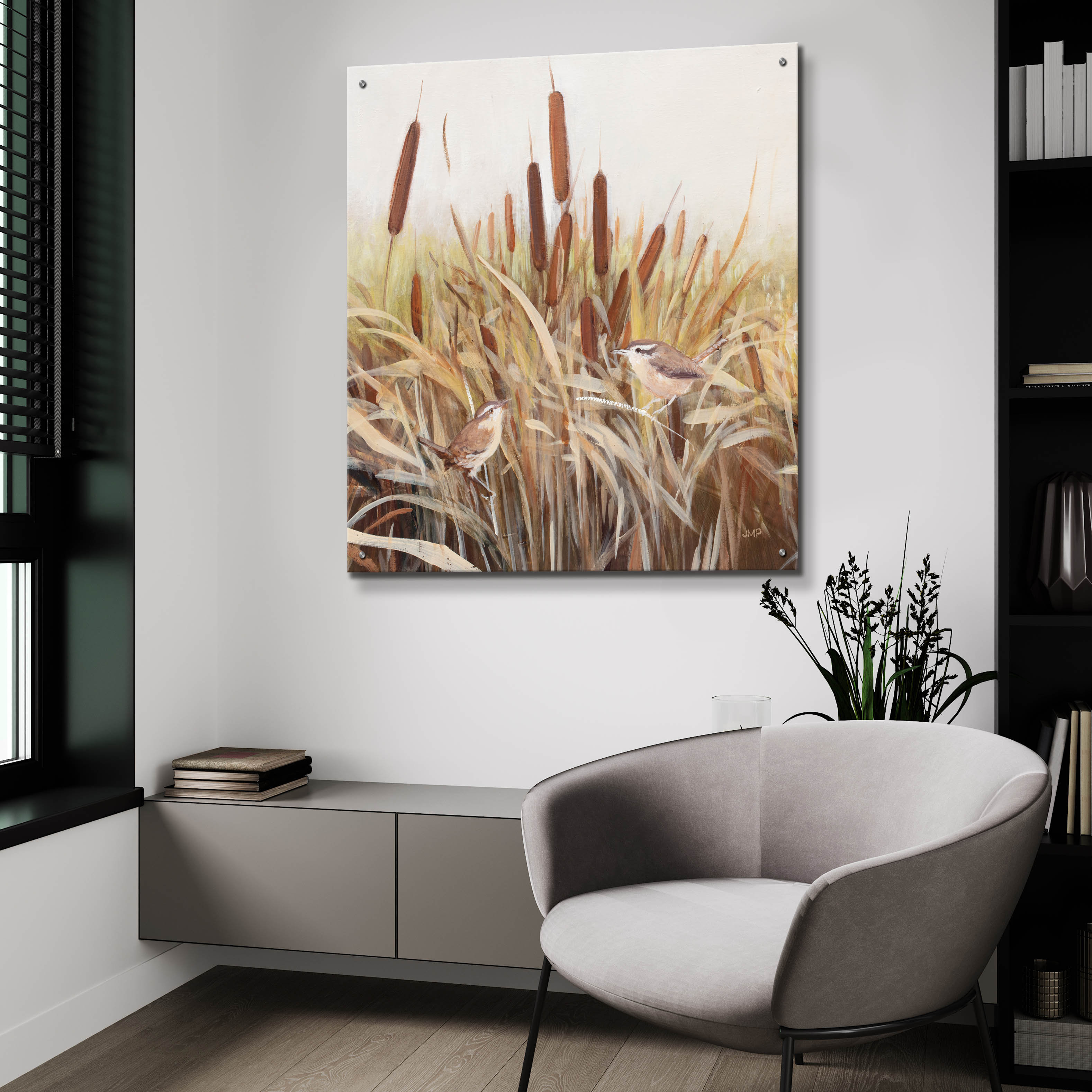 Gracie Oaks 'Whispering Cattails 2' by Julia Purinton Acrylic Glass ...