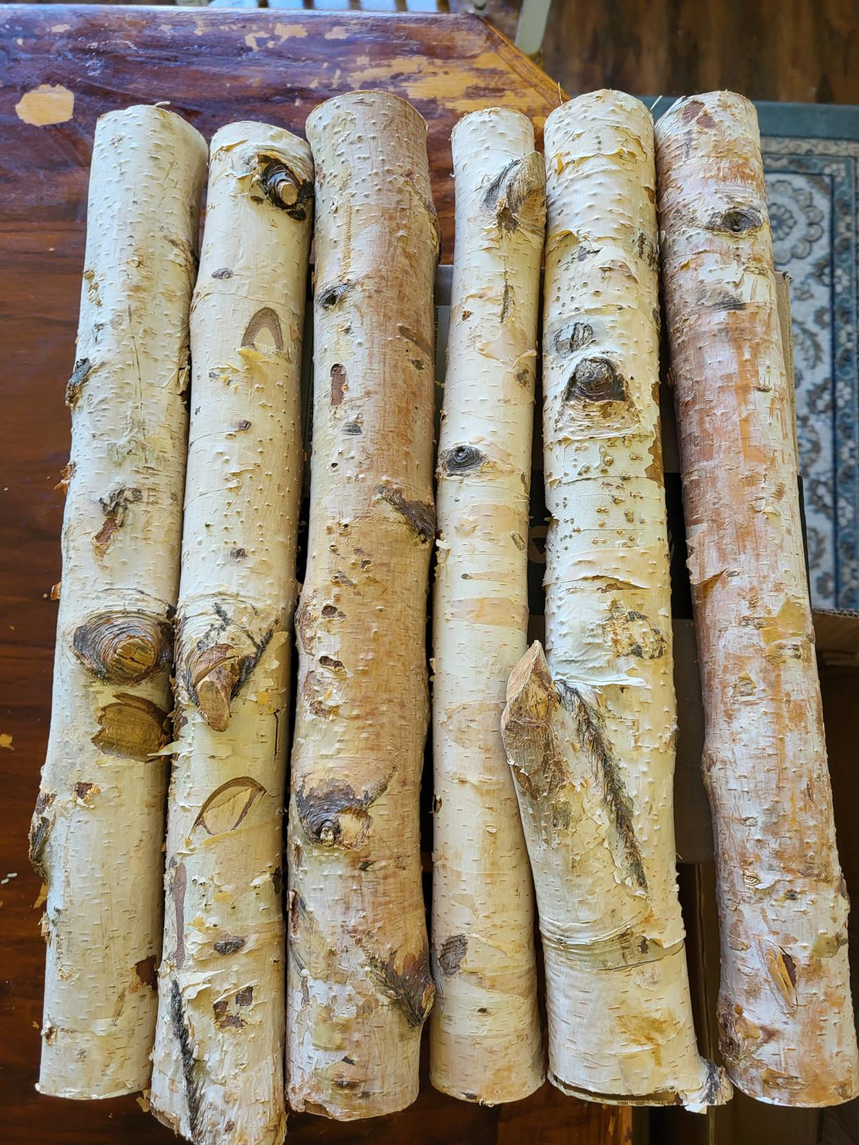 SIPIROT 6 Pack Birch Logs Decorative Natural Birch Log for Decoration ...