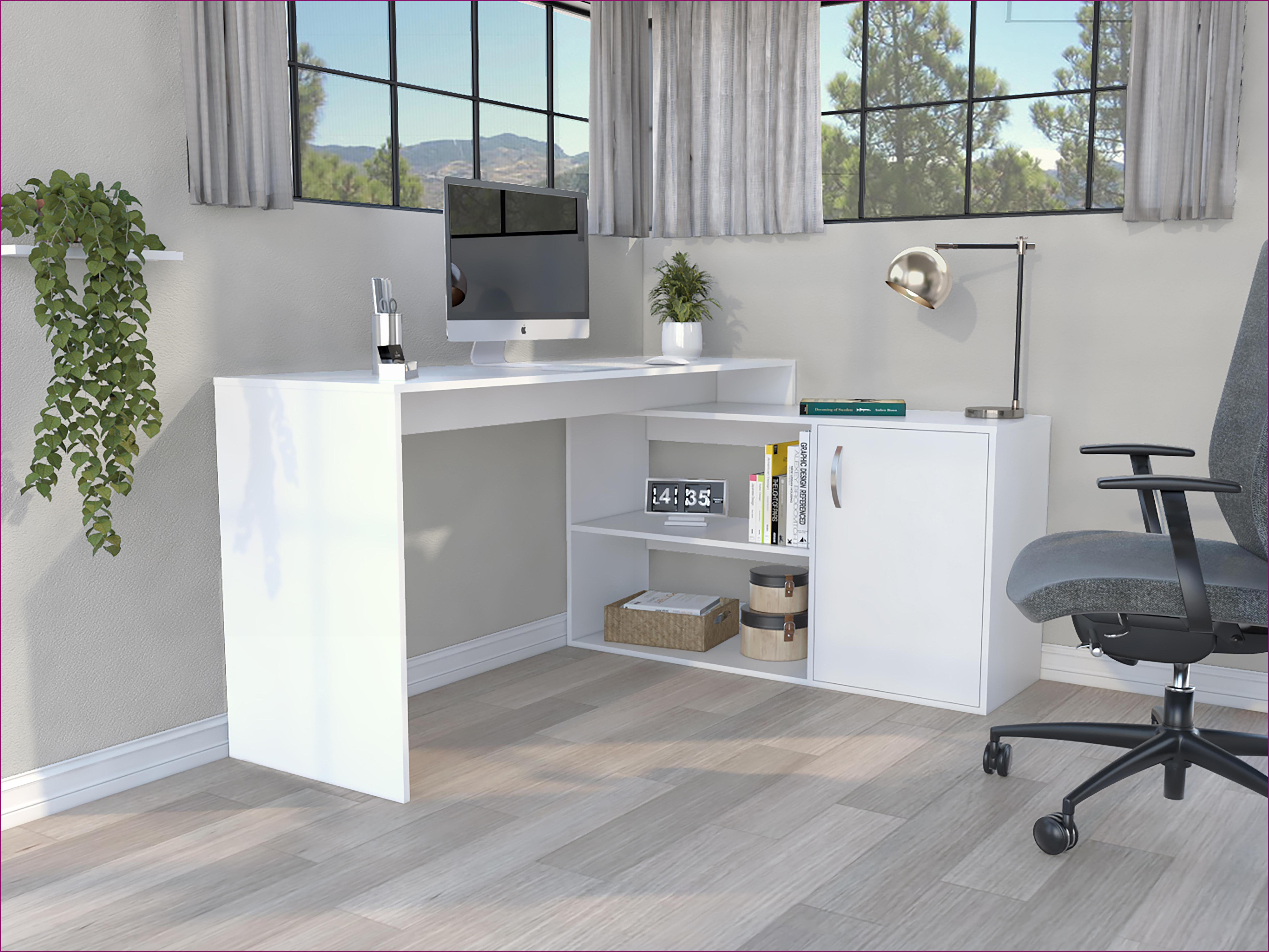 Latitude Run® Desks, Modern L-Shaped Computer Desk with 59'' Work ...