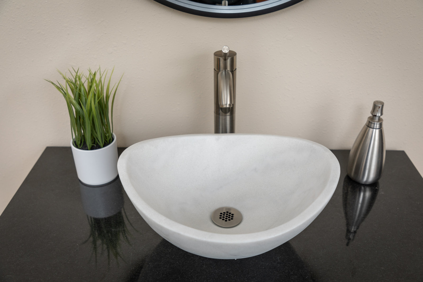 Eden Bath Canoe Stone Handmade Oval Vessel Bathroom Sink - Wayfair Canada