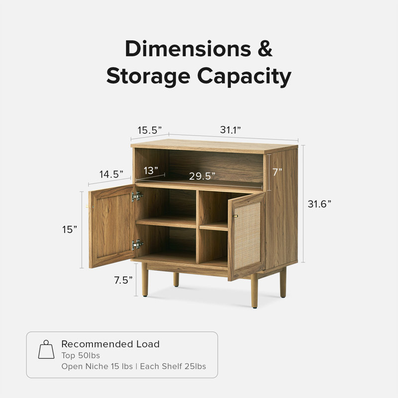Bay Isle Home™ Modern Farmhouse Boho Accent Buffet Sideboard Cabinet ...