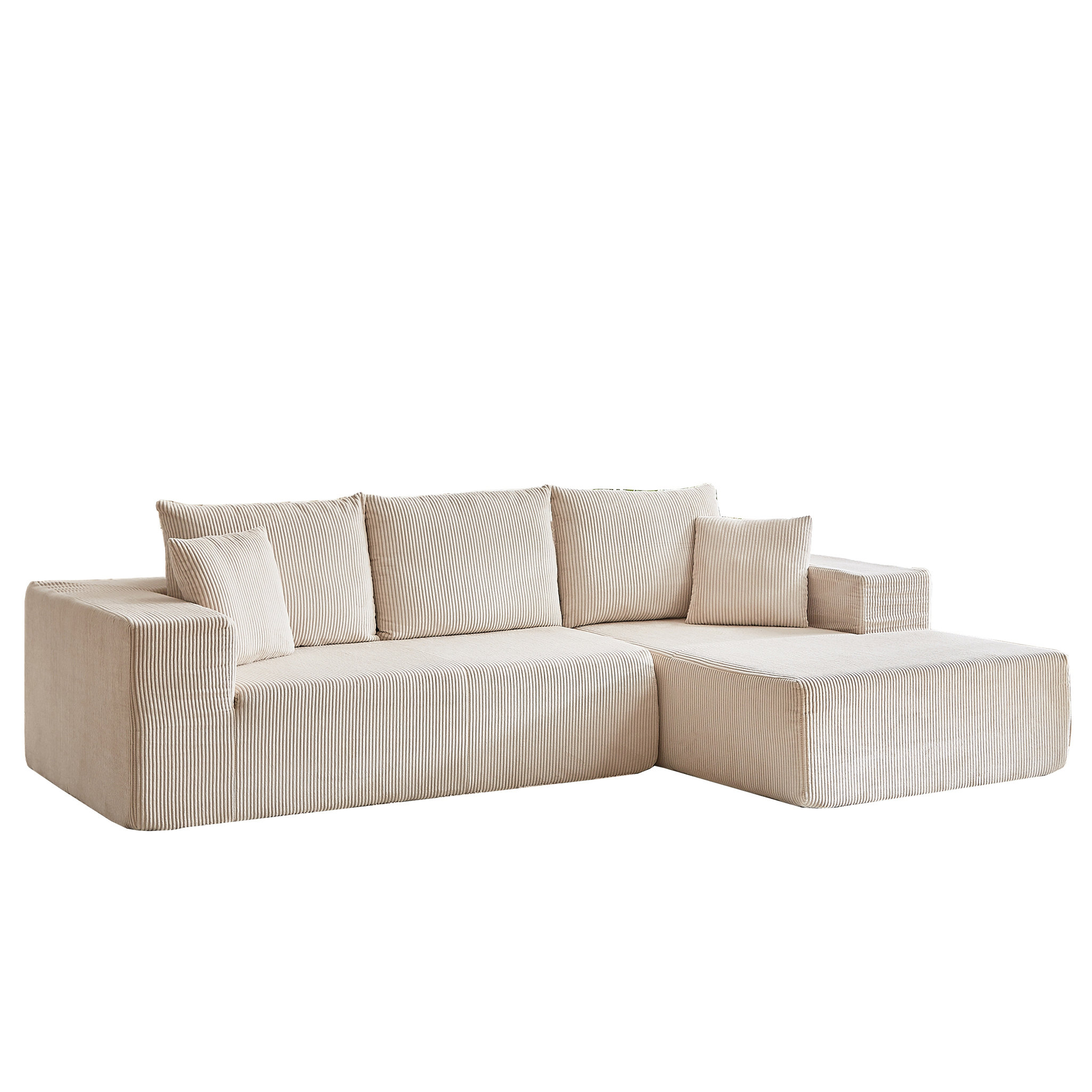 Latitude Run® Modern Corduroy Upholstered Sectional Sofa Couch Set,Modular L Shaped Sectional ...