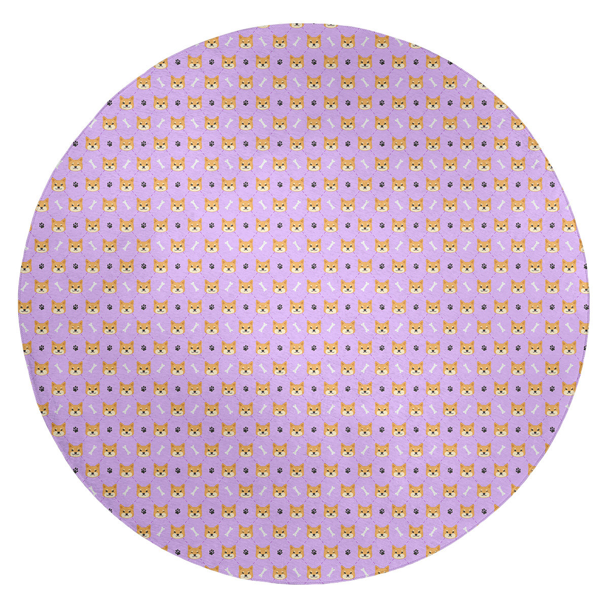 East Urban Home Shiba Inu Purple Area Rug | Wayfair