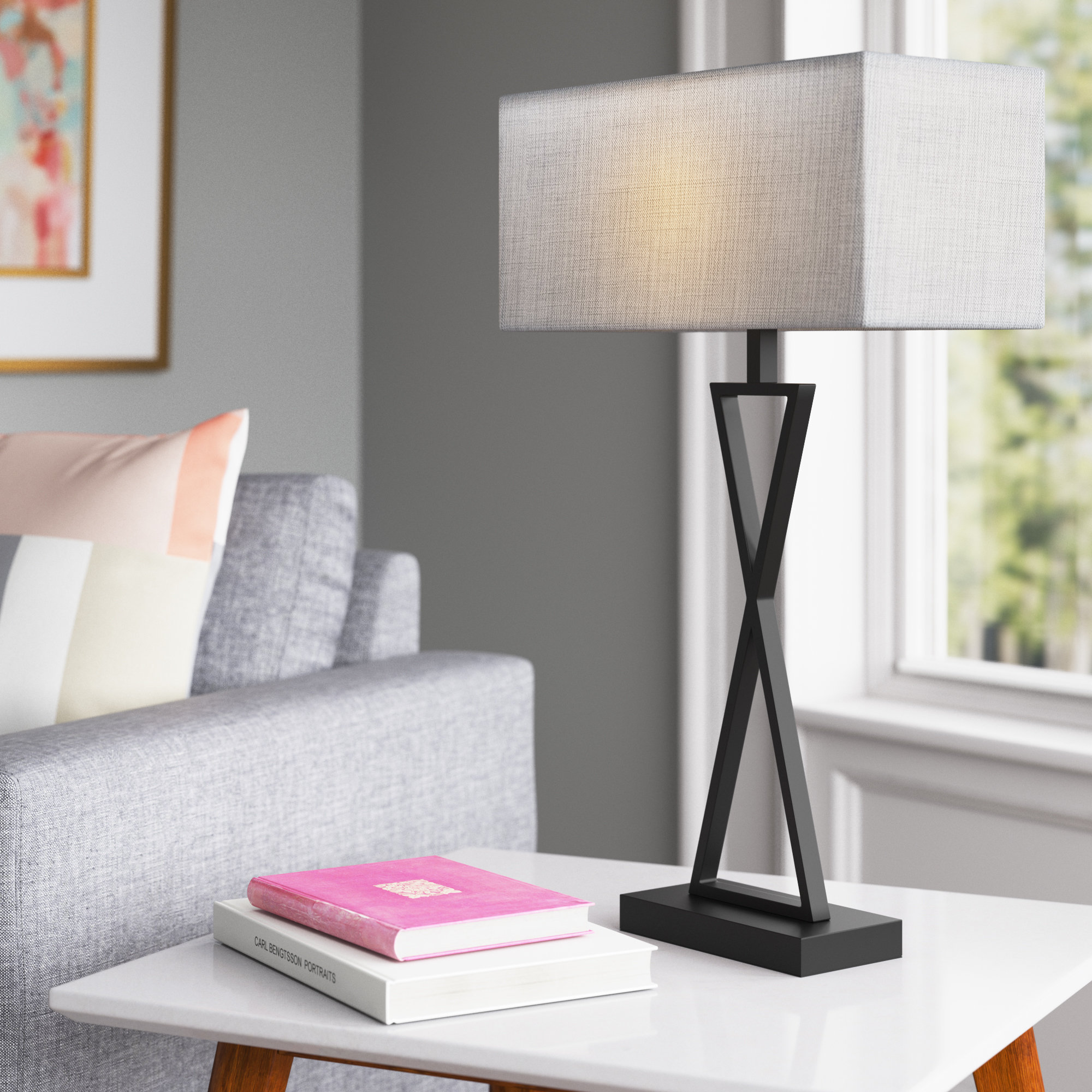 Wade Logan Harton 64Cm Black Rectangle Deco Style Table Lamp & Reviews ...
