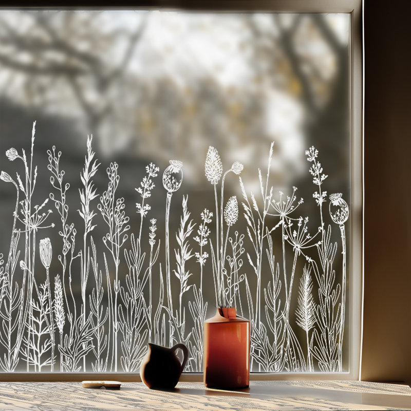 Winston Porter Pure White Grassland Window Decal & Reviews | Wayfair