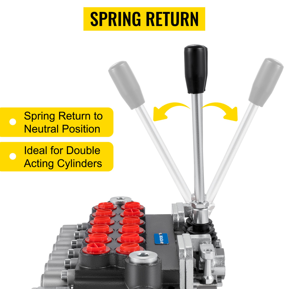VEVOR Hydraulic Directional Control Valve, 6 Spool Hydraulic Spool ...