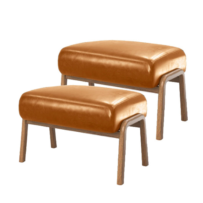 Glitzhome Solid + Manufactured Wood Accent Stool | Wayfair