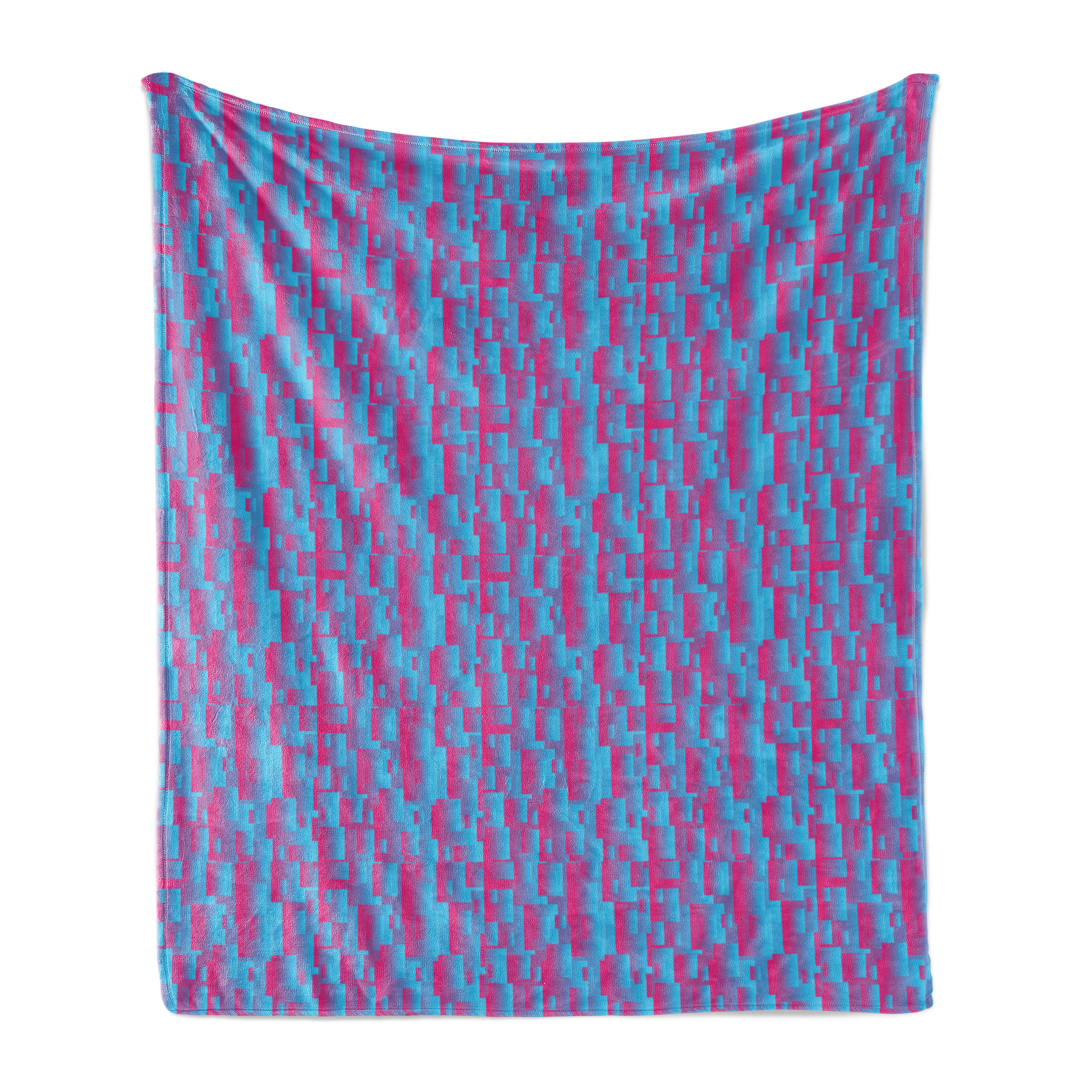 Ambesonne Blue and Pink Fleece Throw Blanket Hot Pink Sky Blue | Wayfair