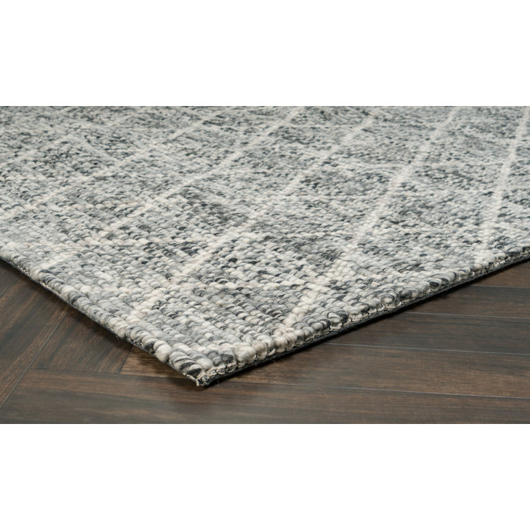 Classic Home Wool Geometric Area Rug in Gray | Perigold