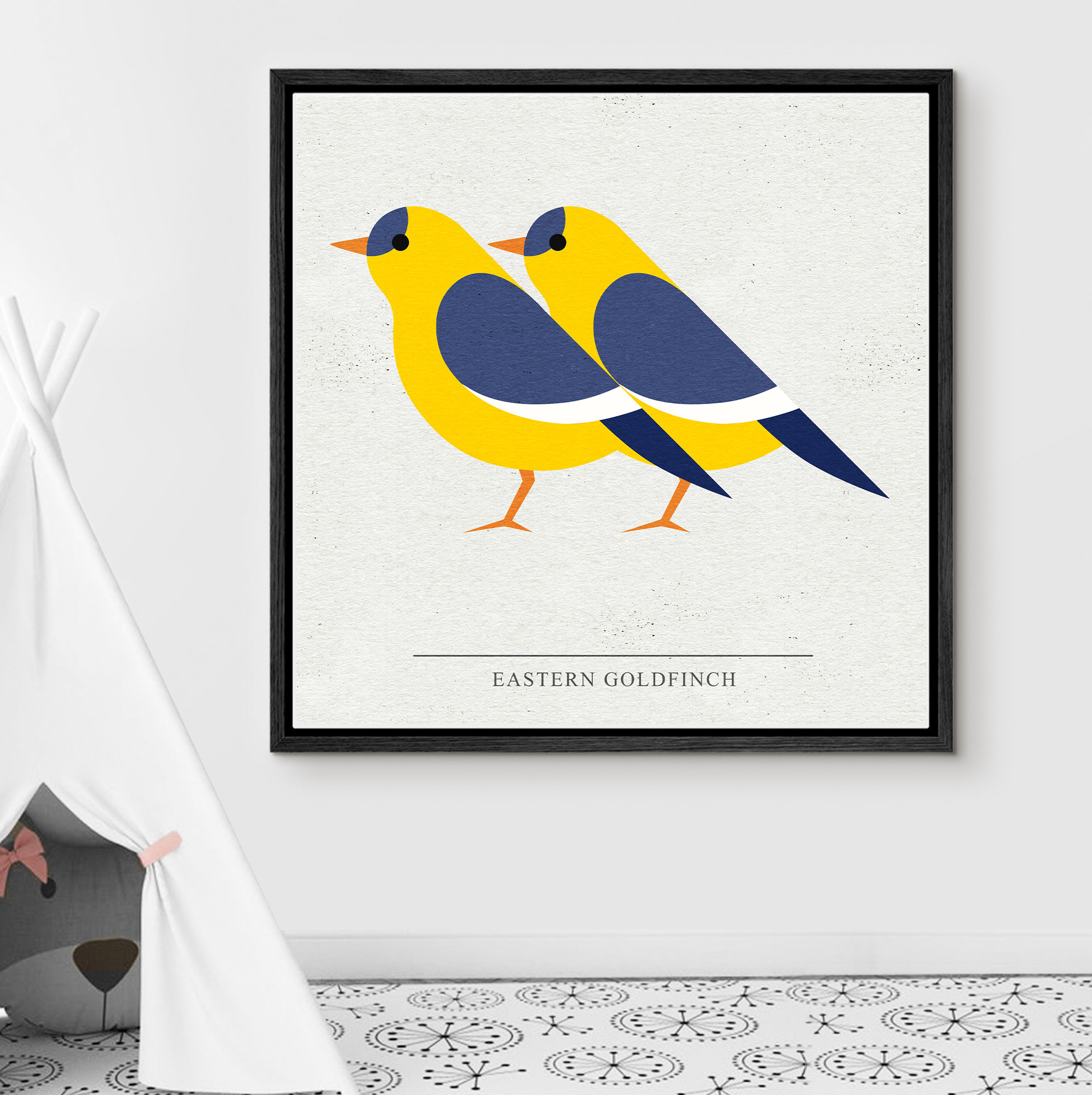 SIGNLEADER Red Barrel Studio Framed Canvas Print Wall Art Yellow & Blue ...