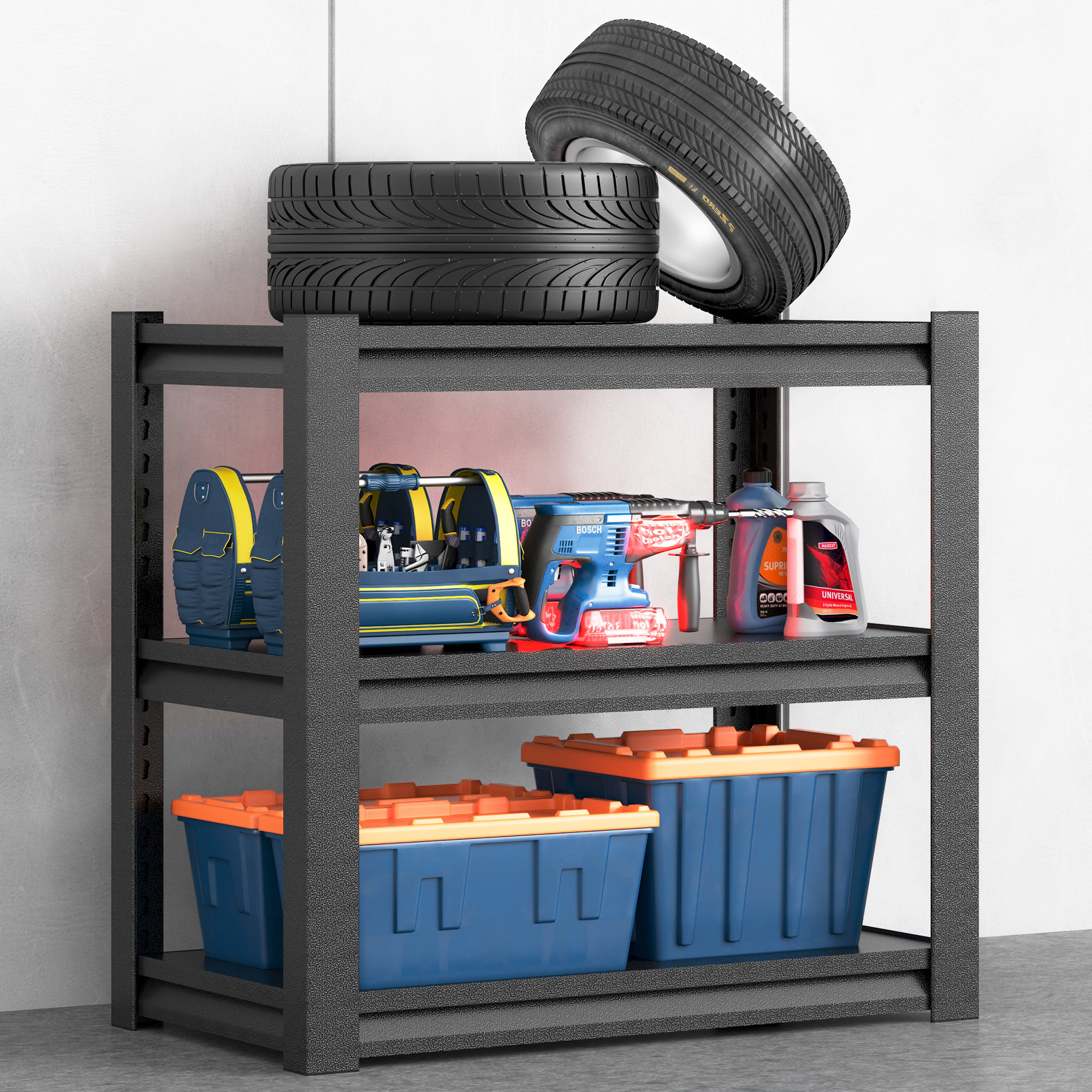 Rebrilliant Paraic 34'' W Steel Height -Adjustable Shelving Unit Fish ...