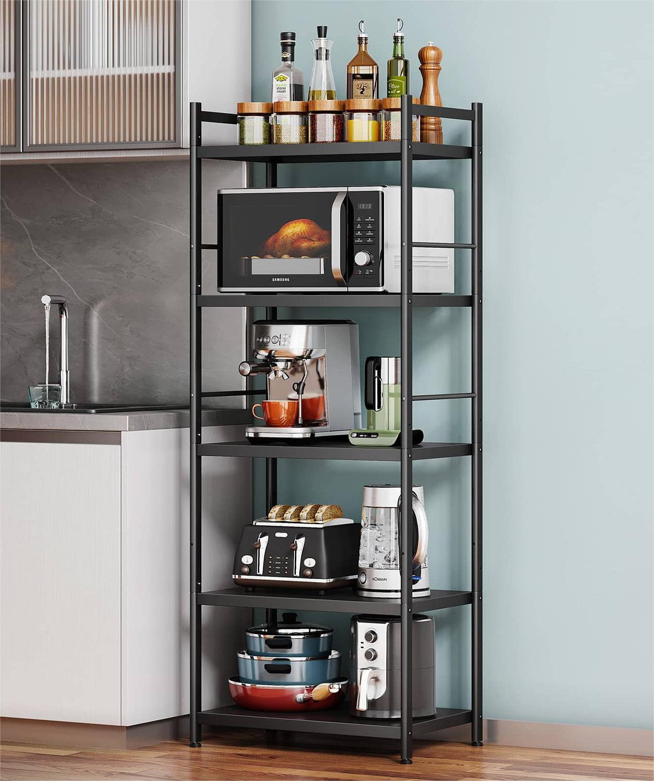 Latitude Run® 5-Tier Kitchen Baker's Rack, Free Standing Baker's Rack ...