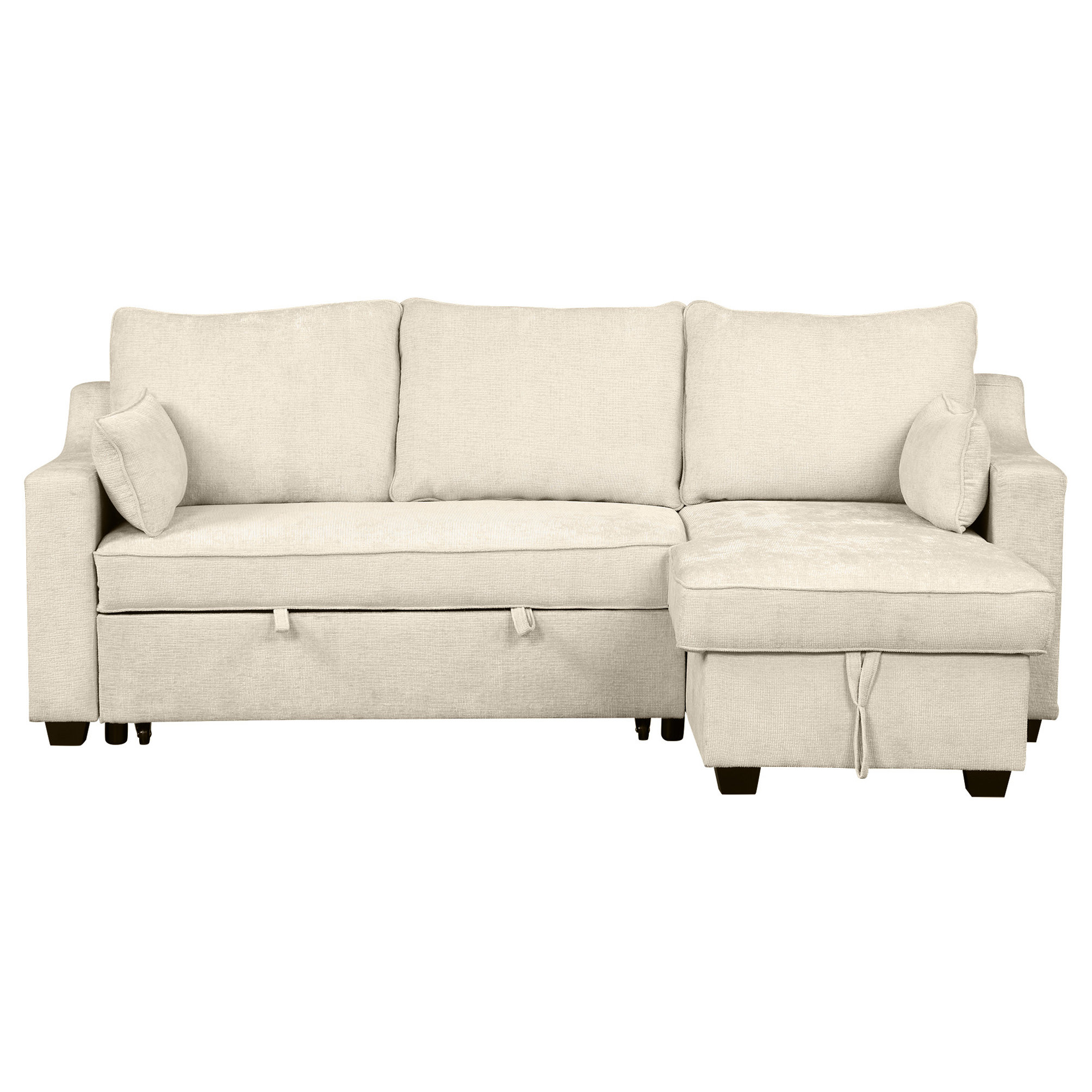 Latitude Run® Pull Out Sleeper Sofa L-Shaped Couch Convertible Sofa Bed ...