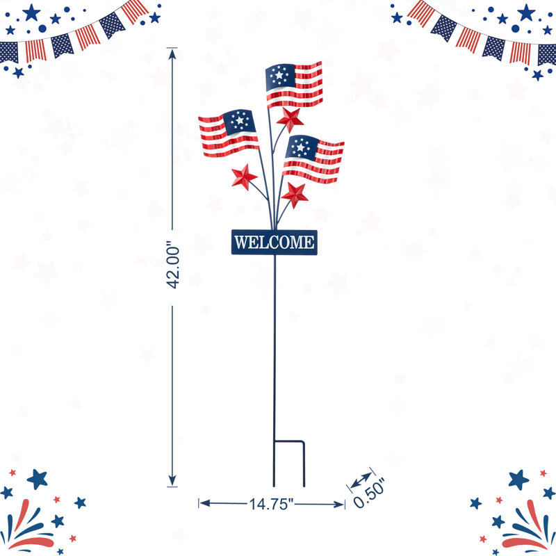 The Holiday Aisle® Patriotic/Americana Flags Garden Stake | Wayfair