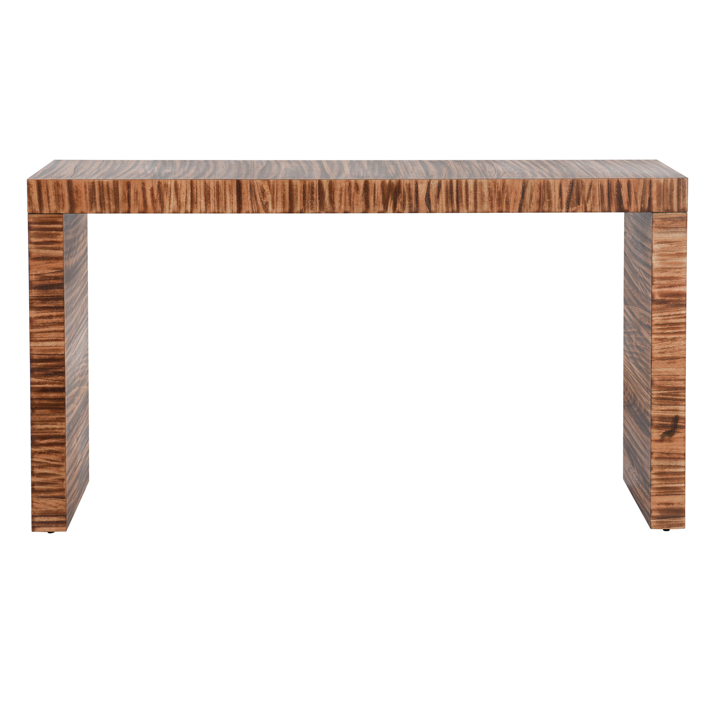 Norman Wyatt Home - Stryde - Zebra Wooden Console Accent Table - Walnut ...