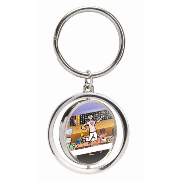 Printed Perfection Personalized Bingo Player- Female Small Spinning Key ...