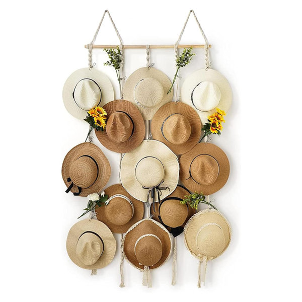 Dakota Fields Hat Rack For Wall 31X53 In Hat Organizer With 15 Clips ...