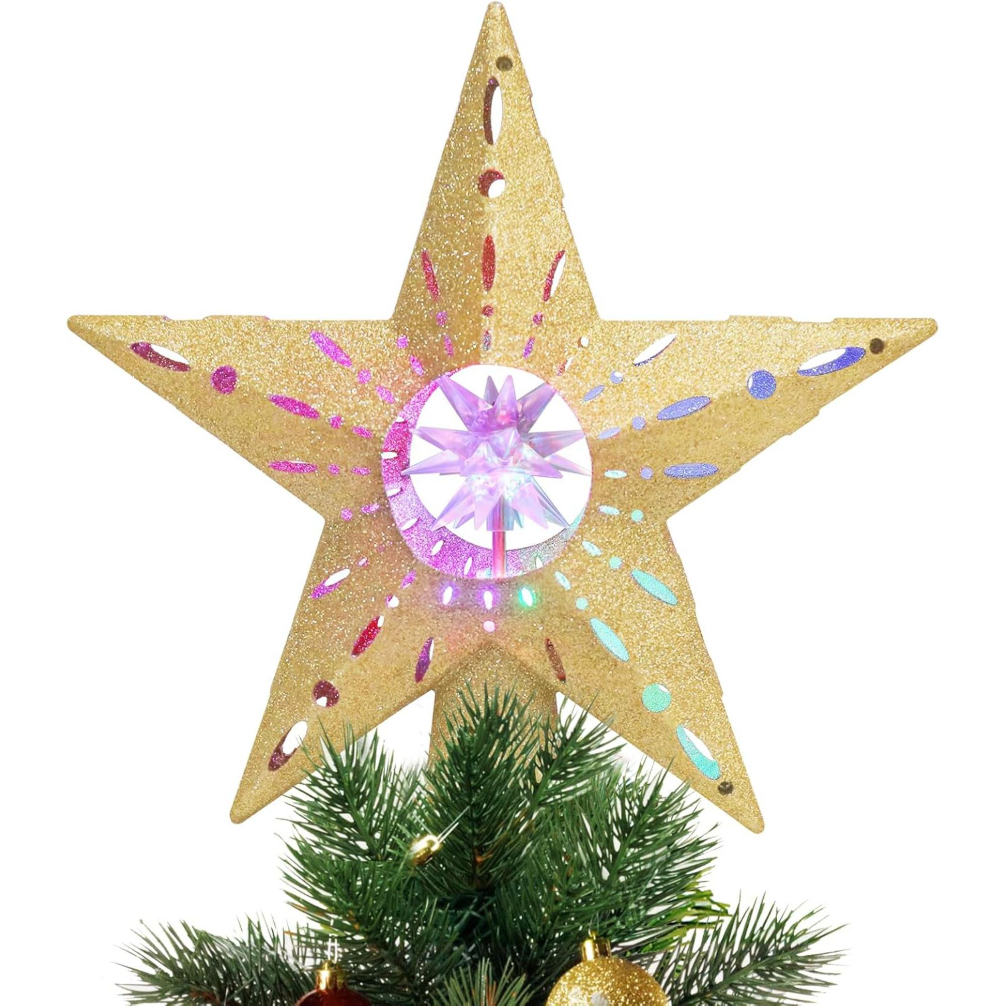 Dakota Fields LED Christmas Tree Topper Star With 3D Rotating ...