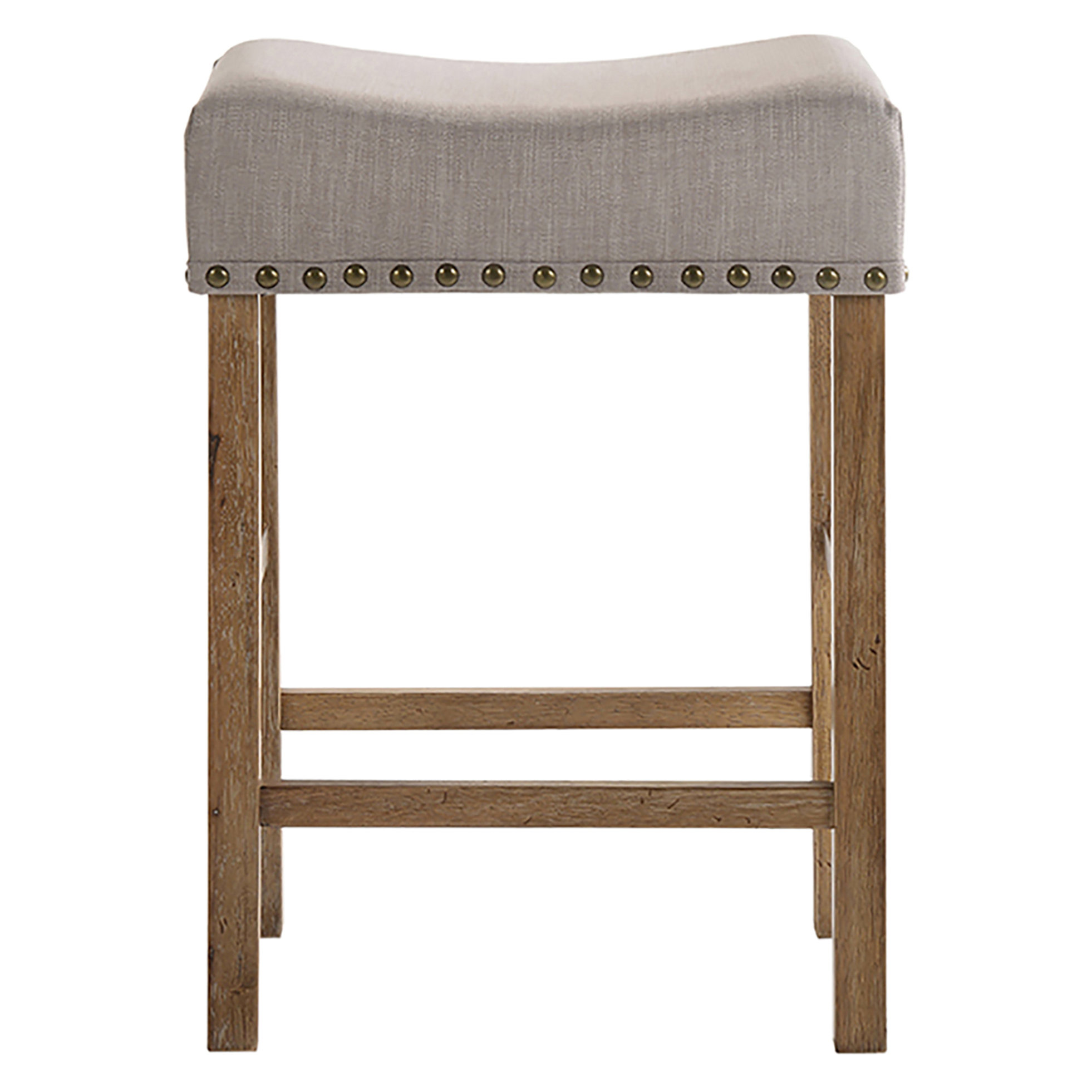 Ophelia & Co. Comfortable Tan Linen Counter Height Stools (2) - Rustic ...
