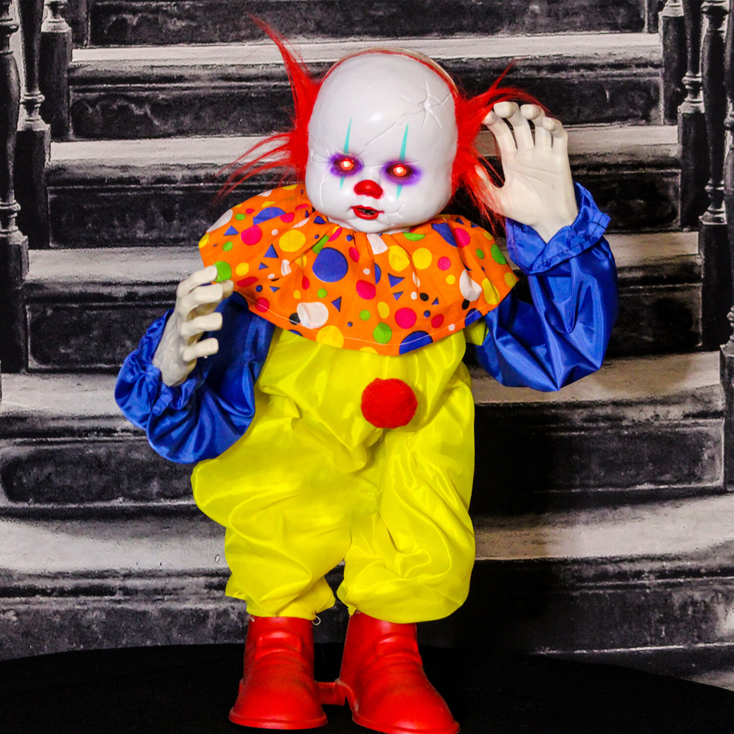Haunted Hill Farm 60 In. Life-Size Scary Talking Clown, Halloween ...
